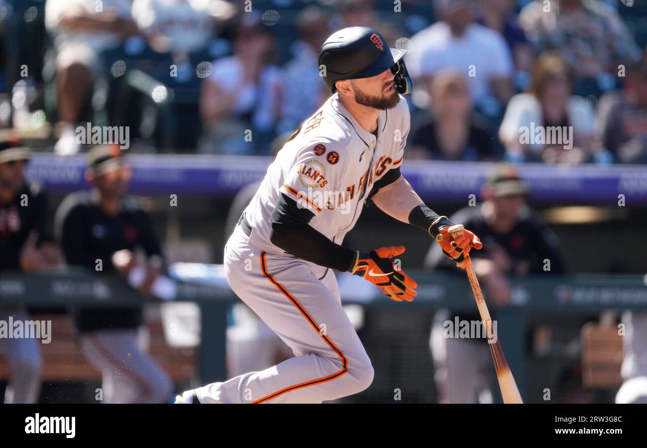 San Francisco Giants pinch-hitter Mitch Haniger hits into a double play ...