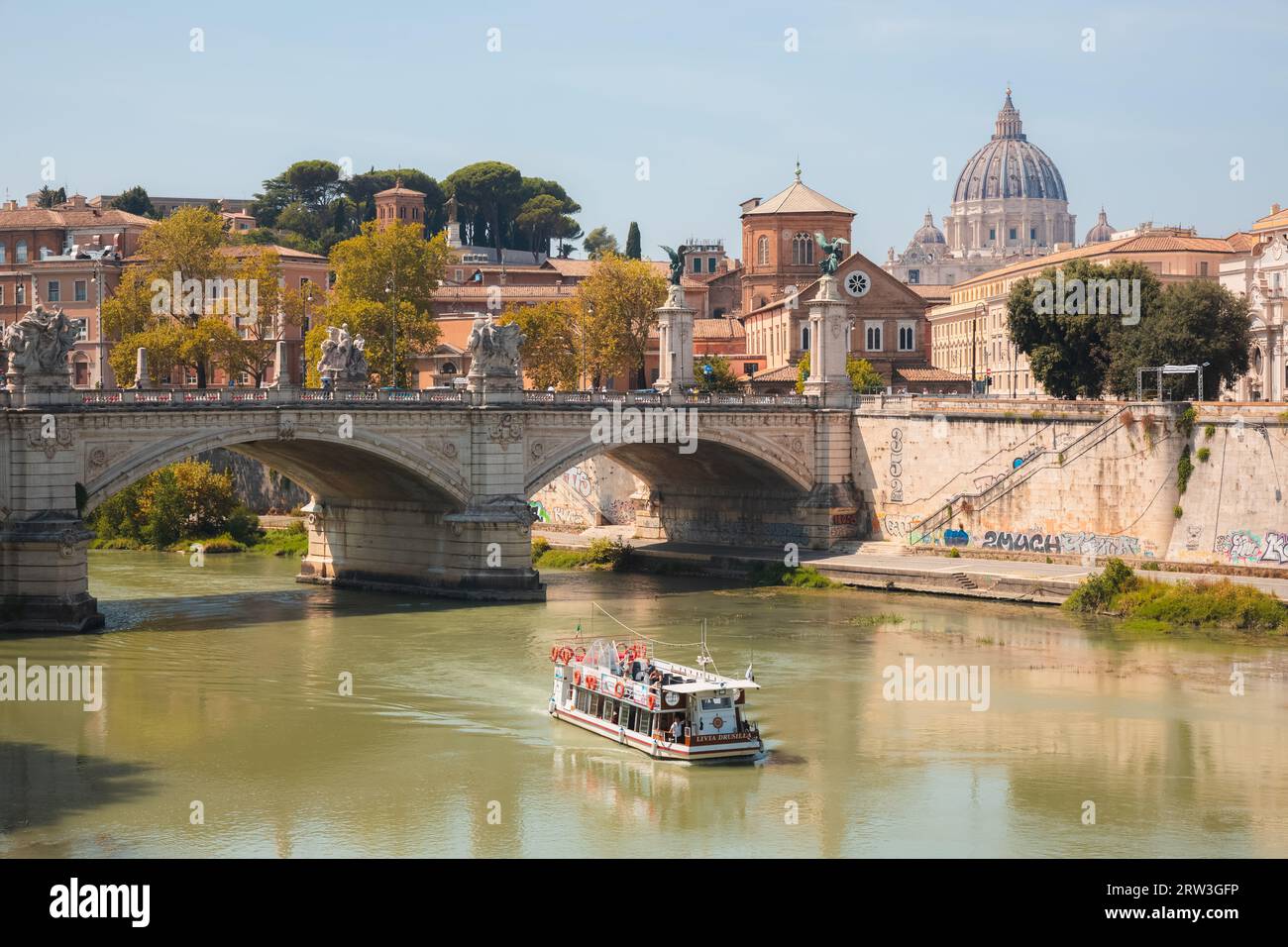 Rome, Italy: August 27, 223: Scenic view on a sunny summer day of a ...