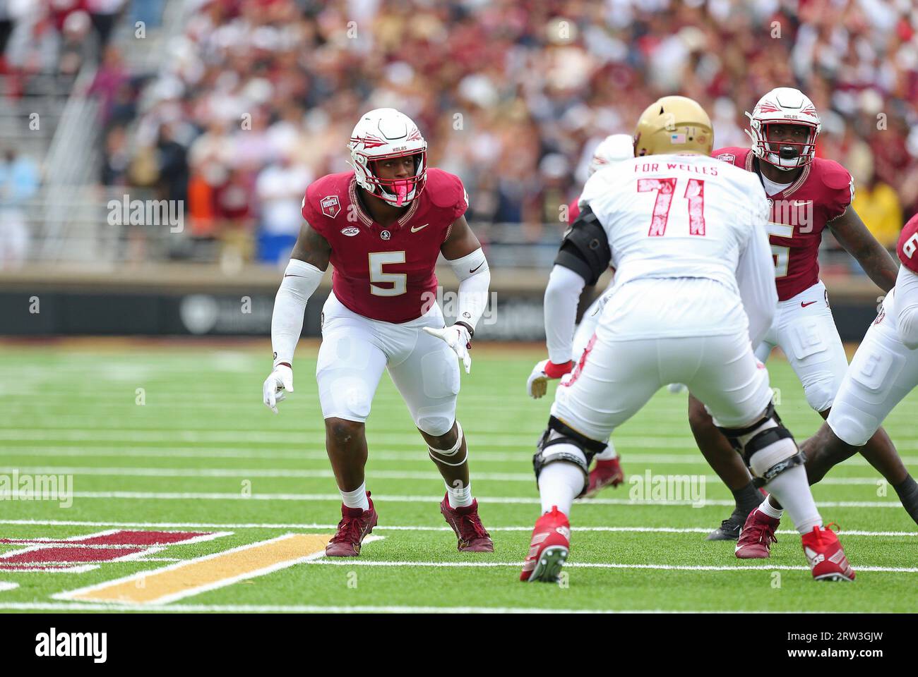 CHESTNUT HILL, MA - SEPTEMBER 16: Florida State Seminoles defensive ...