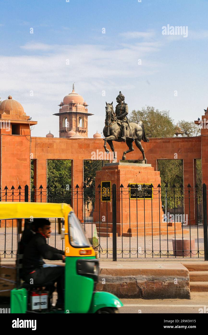 Bikaner, Rajasthan, India - January 15, 2017 : Commemorative statue of ...