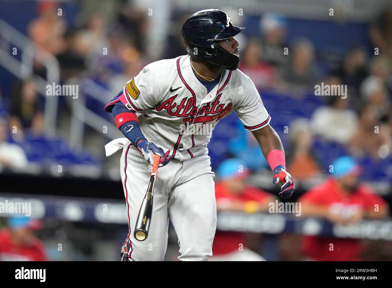 Atlanta Braves' Michael Harris II runs after hitting a double during ...