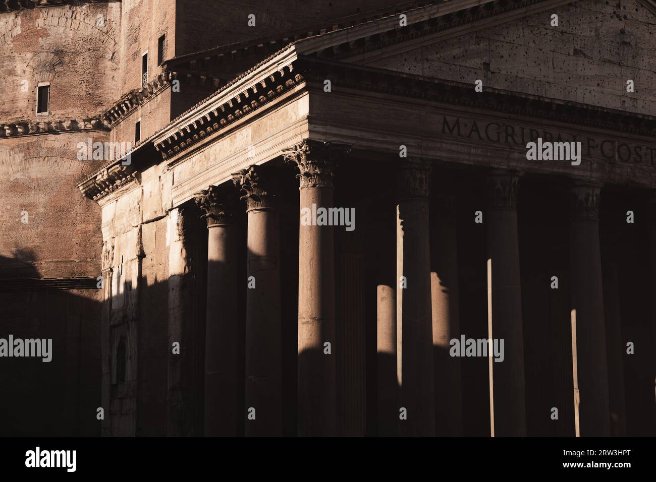 Close-up architectural detail with dramatic light and shadow of the ...