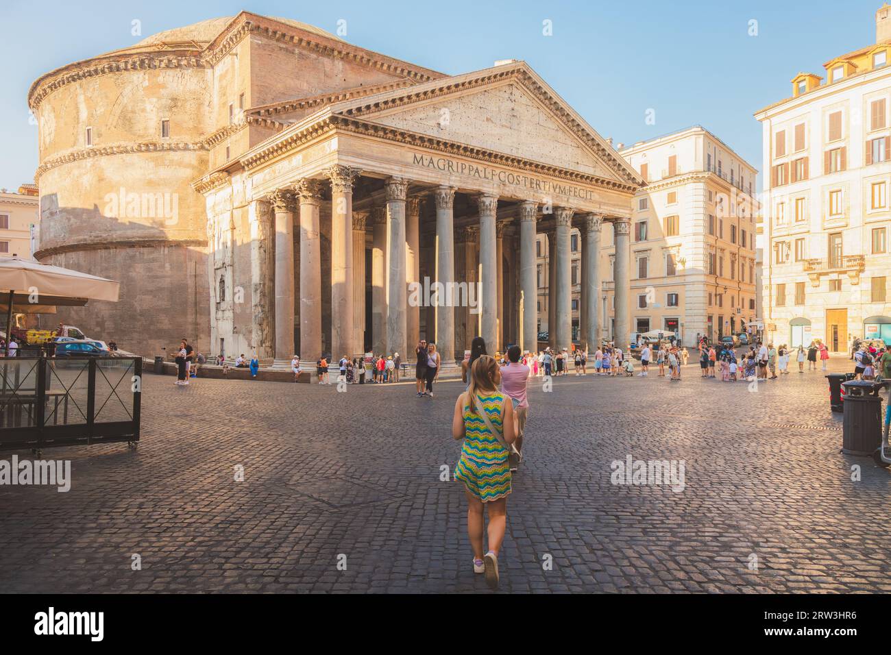 Rome, Italy - August 27, 2023: A young blonde, sightseeing female ...