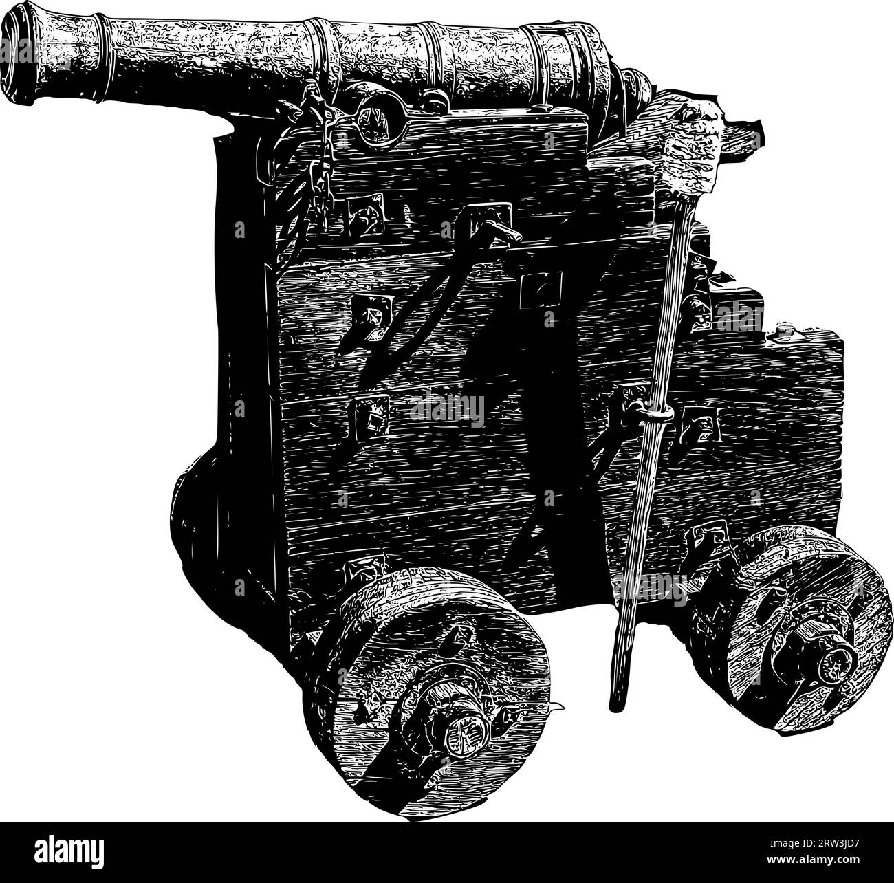 Realistic detailed sketch of an 1800s cannon Stock Vector Image & Art ...
