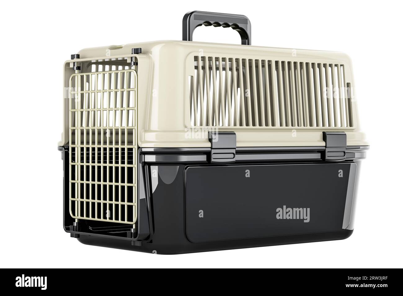 Transport Box Crate Pet Cage, pet travel plastic cage. 3D rendering ...