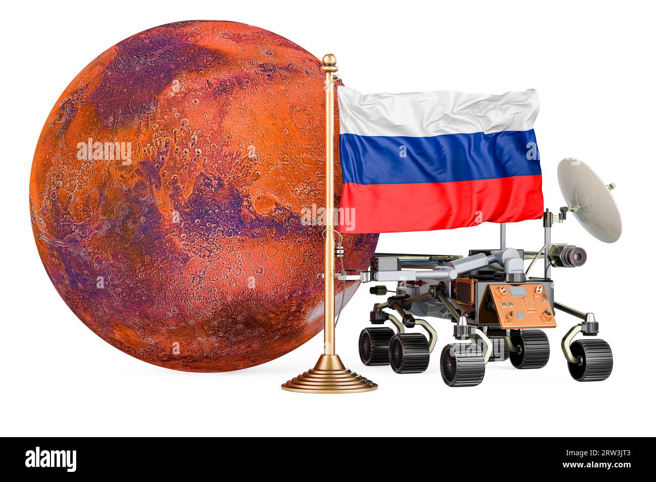 Russian Mars Exploration Program. Planetary rover with Mars and Russian ...