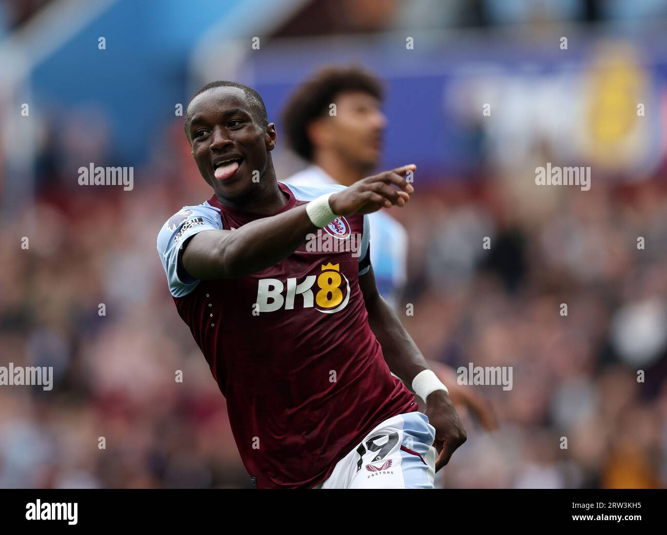 Birmingham, UK. 16th Sep, 2023. Moussa Diaby of Aston Villa celebrates ...