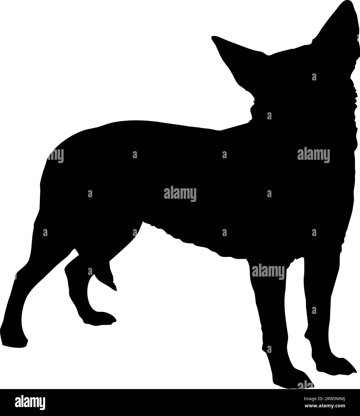 Dog silhouette sign vector illustration. Black dog shape over white ...