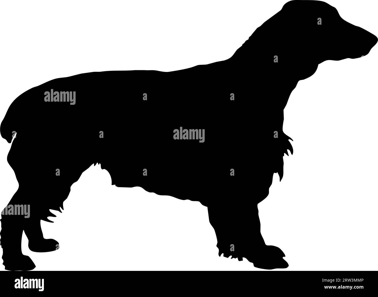 Dog silhouette vector illustration. Black dog shape over white ...