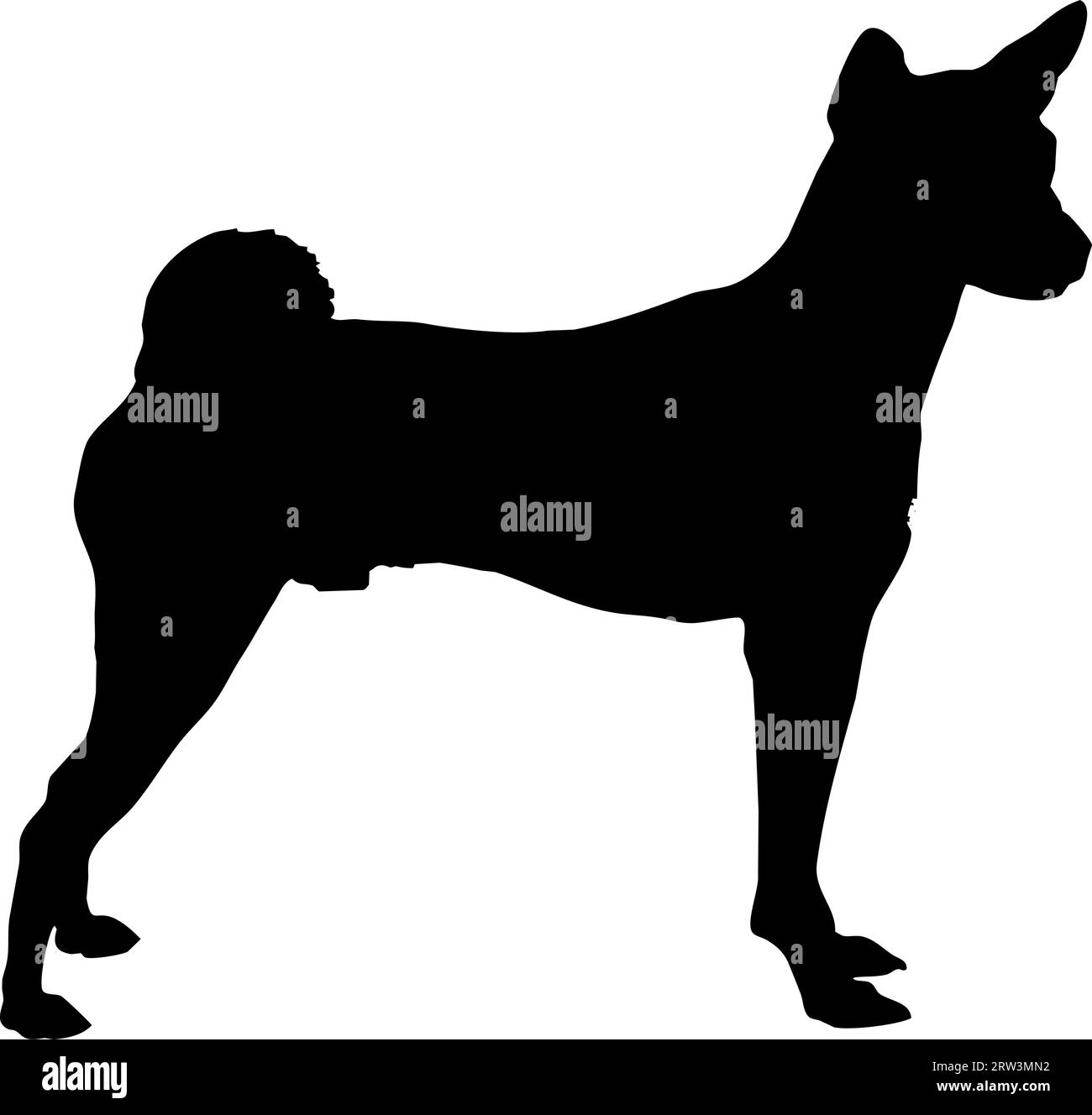 Dog silhouette sign vector illustration. Black dog or wolf shape over ...