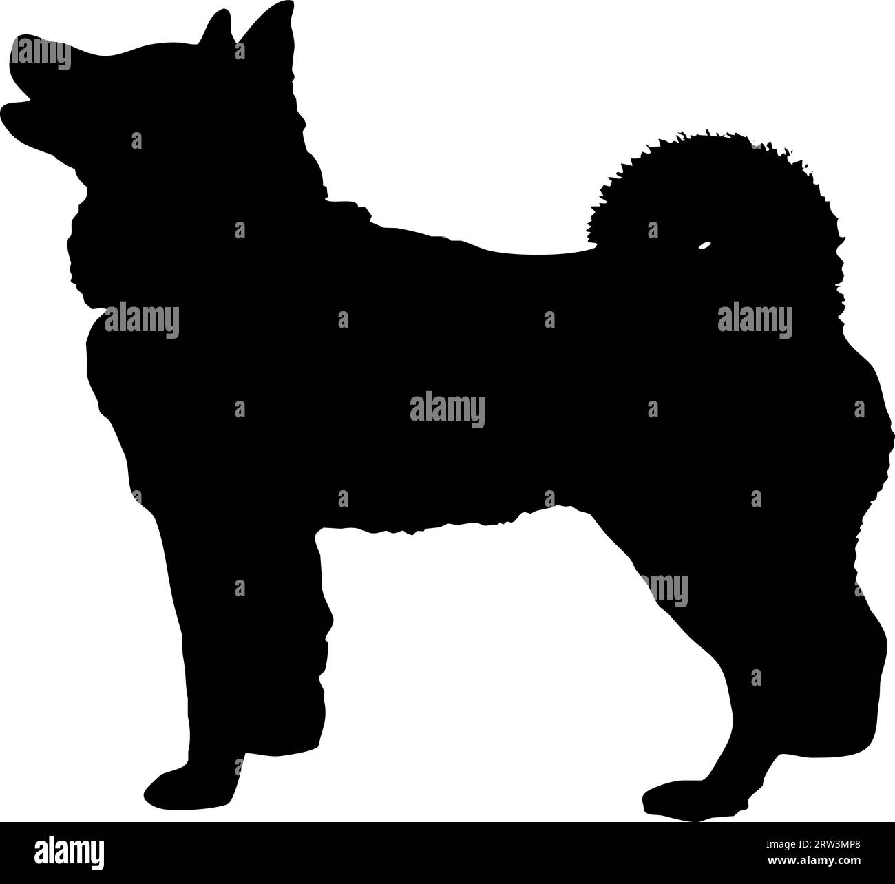 Dog silhouette sign vector illustration. Black dog or wolf shape over ...