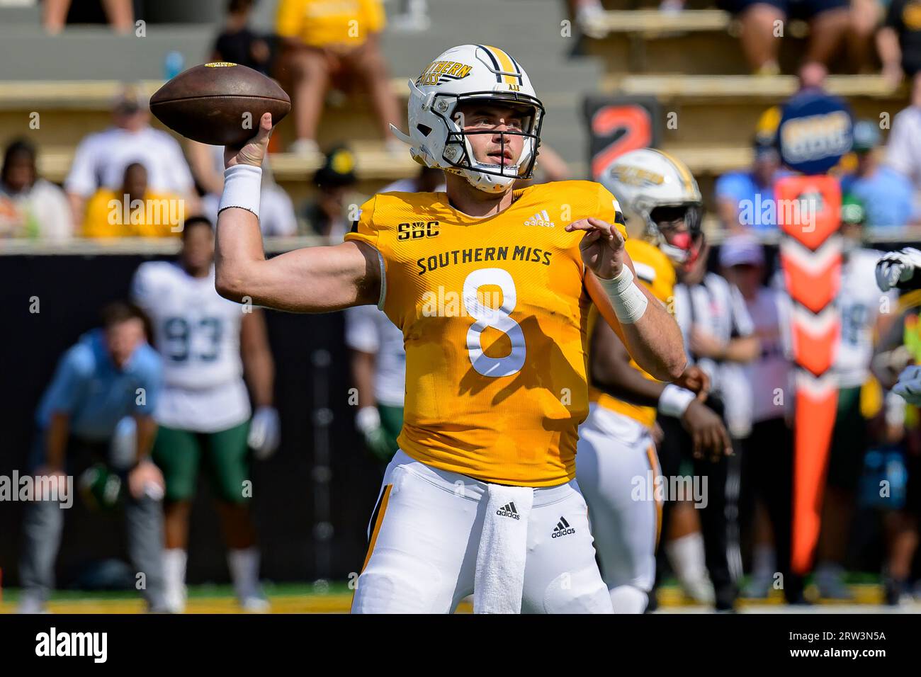 Southern Mississippi quarterback Billy Wiles (8) throws during an NCAA ...