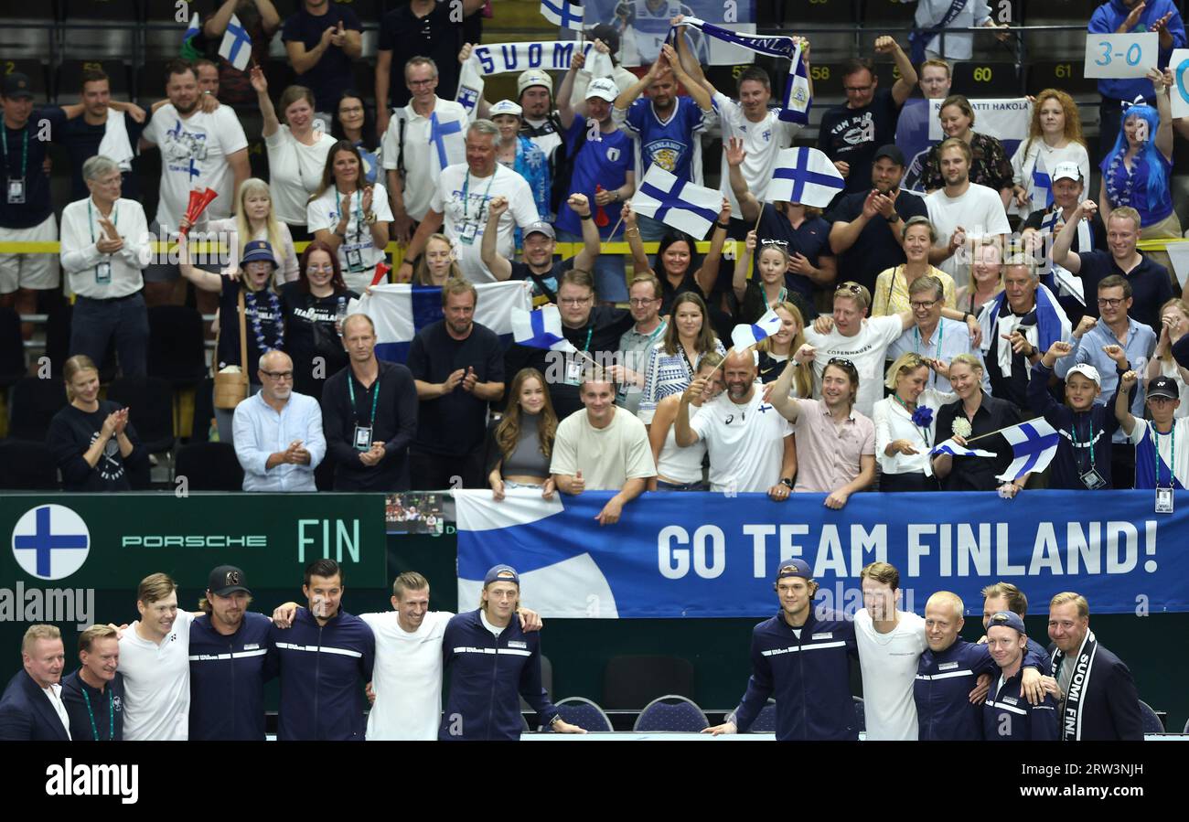 Zagreb, Croatia. 16th Sep, 2023. Team Finland celebrates after winning ...