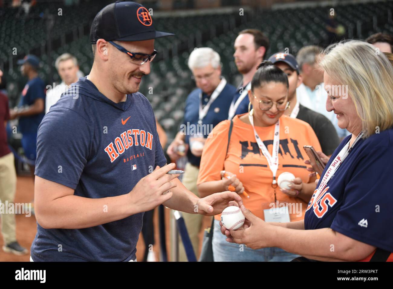 Houston Astros starting pitcher J.P. France (68) signs autographs ...