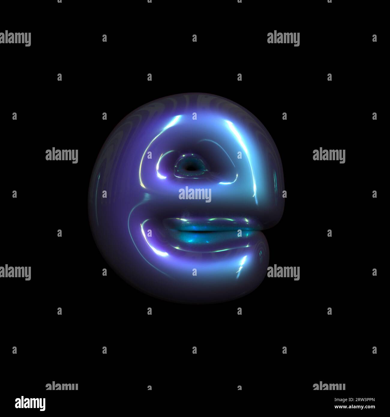 metaverse letter E - Lower-case 3d futuristic font - Suitable for ...