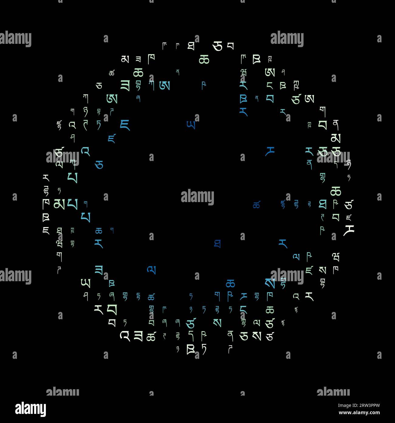 Appealing Matrix Background In Green Blue Colors Grid Of Random