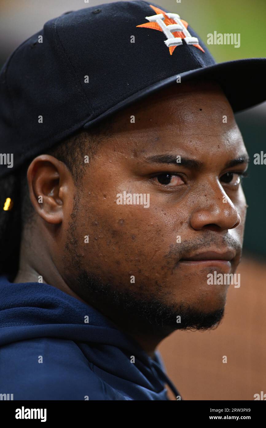 Houston Astros starting pitcher Framber Valdez (59) during the MLB game ...