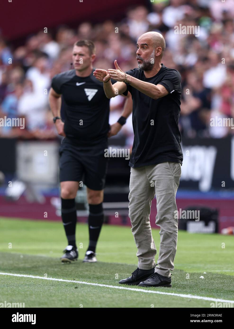 London, UK. 16th Sep, 2023. Pep Guardiola (Man City manager) at the ...