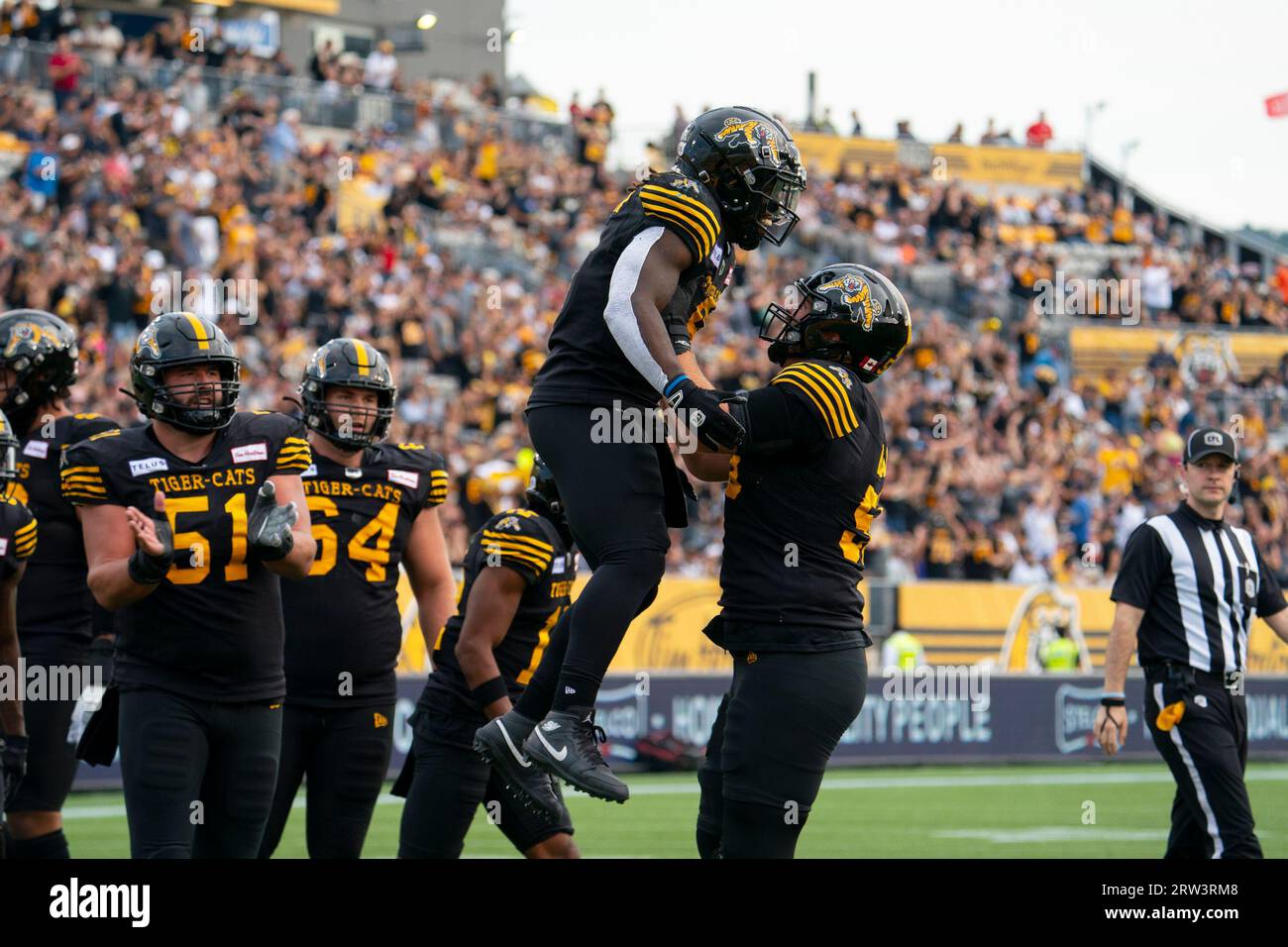 Hamilton Tiger-Cats running back James Butler (9) celebrates his ...