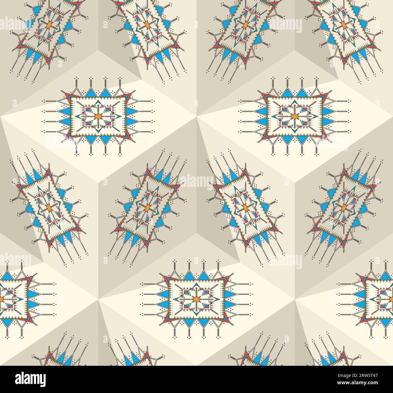 Decorative geometric repeating pattern inspired by Al-Qatt Al-Asiri ...