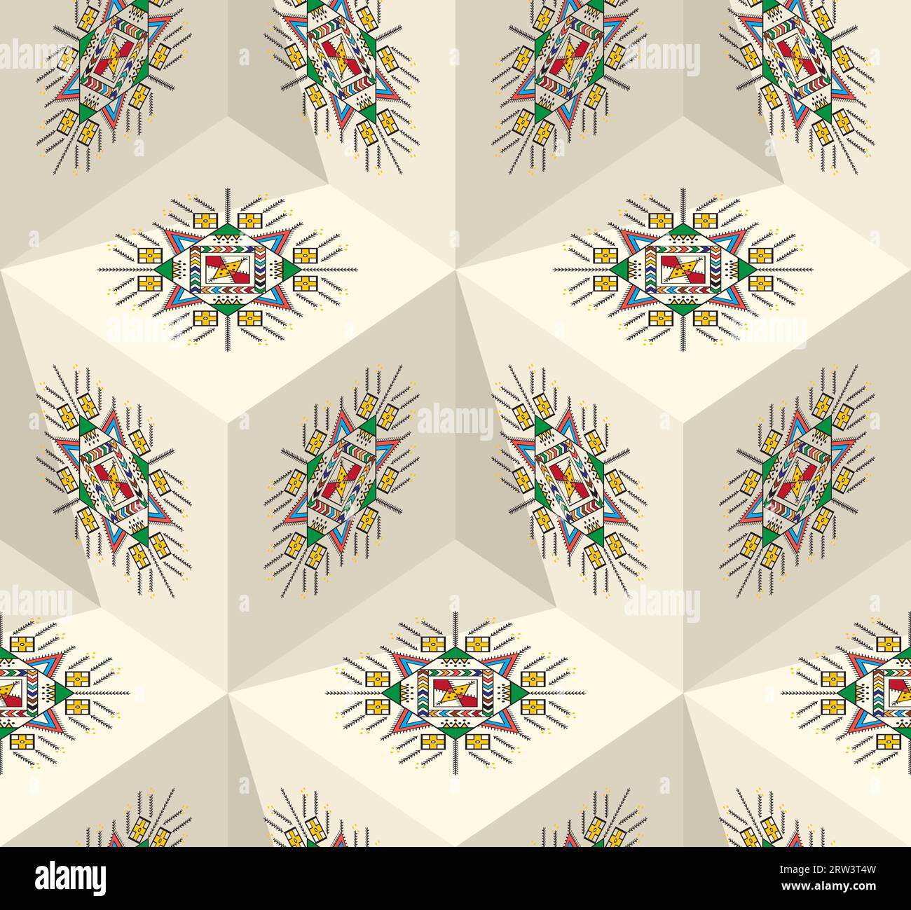 Decorative geometric repeating pattern inspired by Al-Qatt Al-Asiri ...