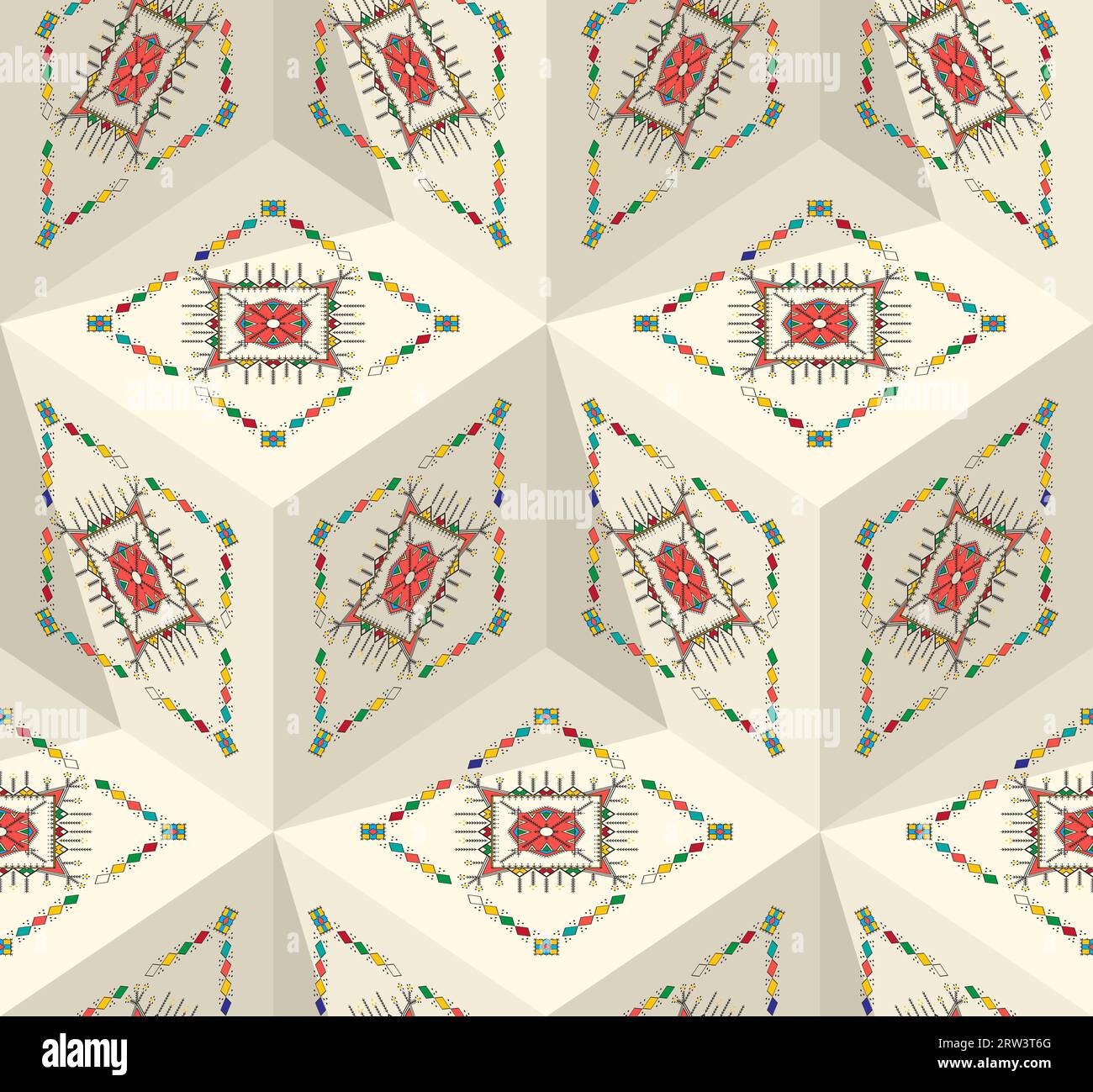 Decorative geometric repeating pattern inspired by Al-Qatt Al-Asiri ...