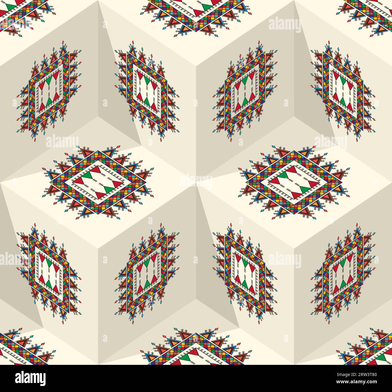 Decorative geometric repeating pattern inspired by Al-Qatt Al-Asiri ...