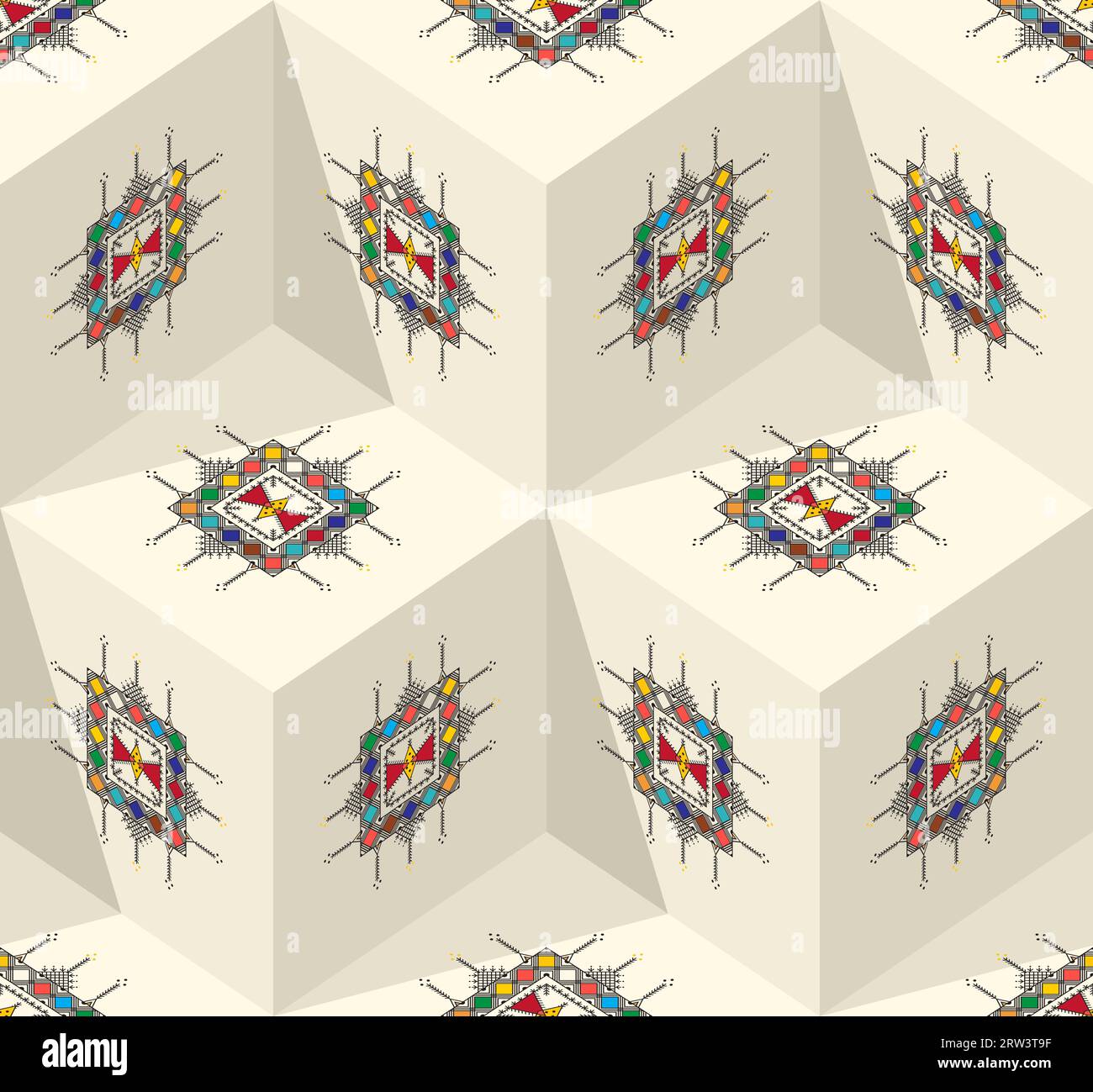Decorative geometric repeating pattern inspired by Al-Qatt Al-Asiri ...