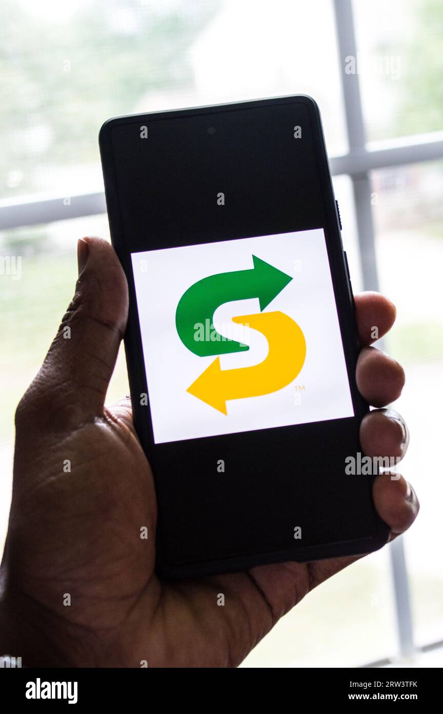 Subway app loading on mobile phone Stock Photo - Alamy