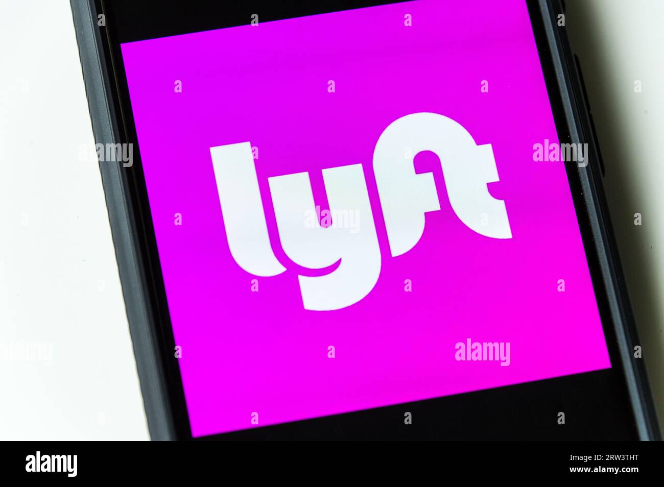 Lyft ride-hailing, mobility as a service app on smartphone Stock Photo ...