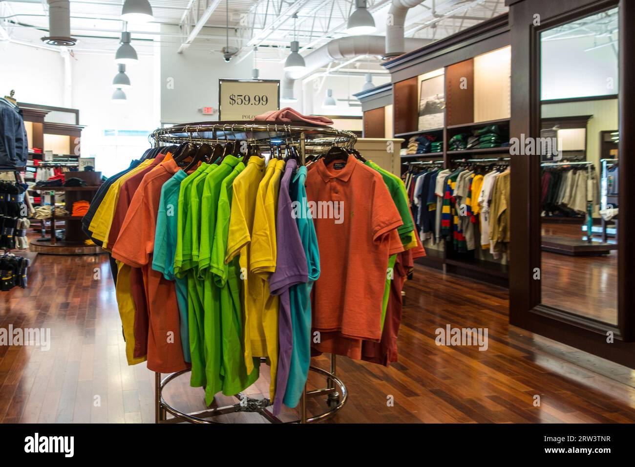 Interior of luxury clothing brand shop Stock Photo - Alamy