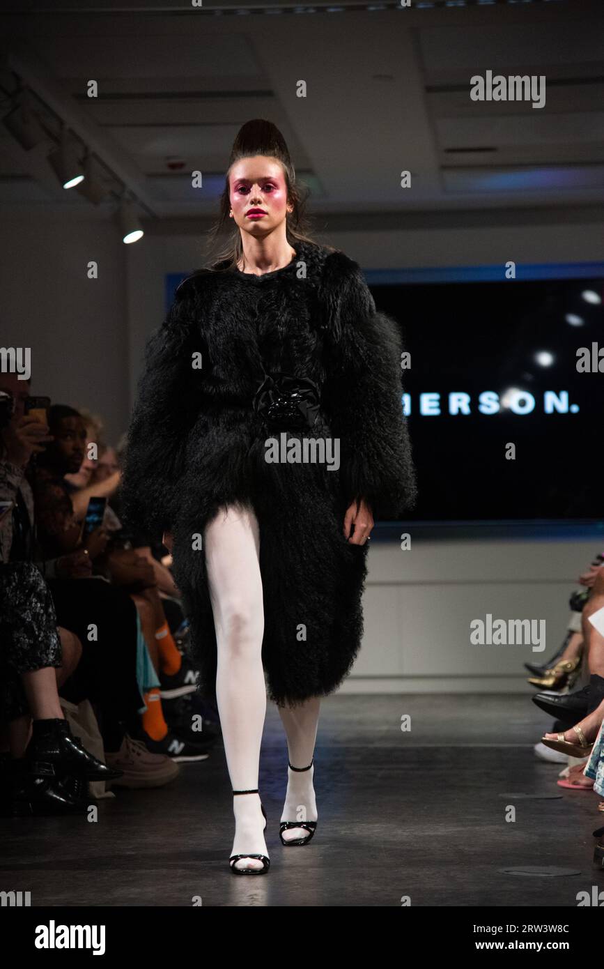 London, UK. 16th Sep, 2023. A model walks the runway at the Jayne ...