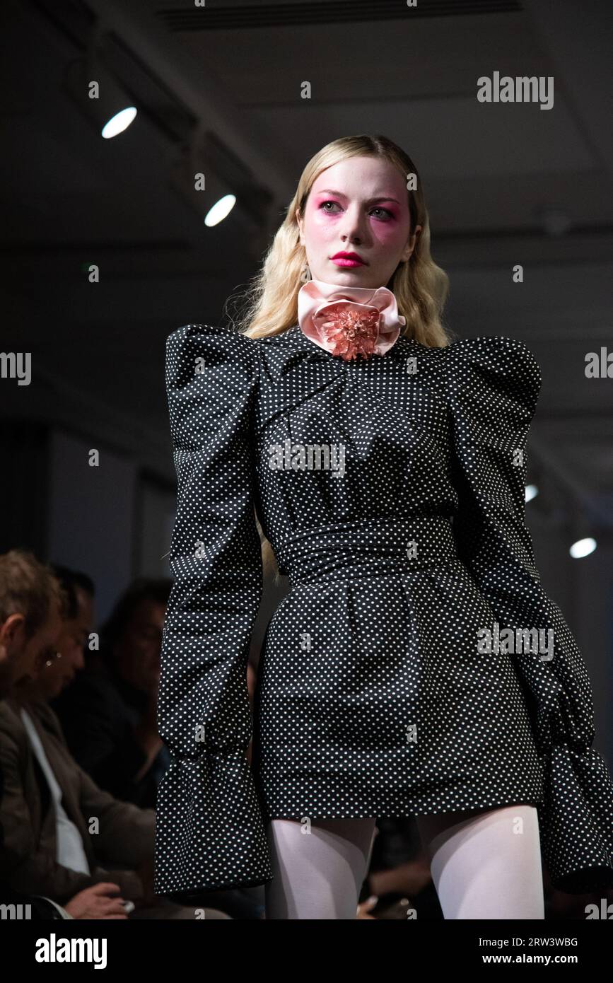 London, UK. 16th Sep, 2023. A model walks the runway at the Jayne ...