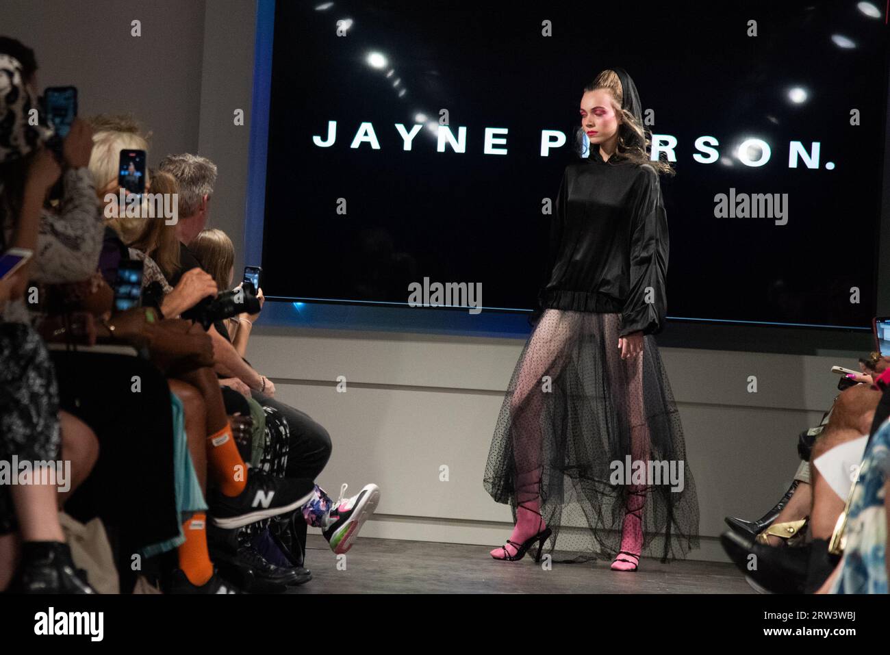 London, UK. 16th Sep, 2023. A model walks the runway at the Jayne ...