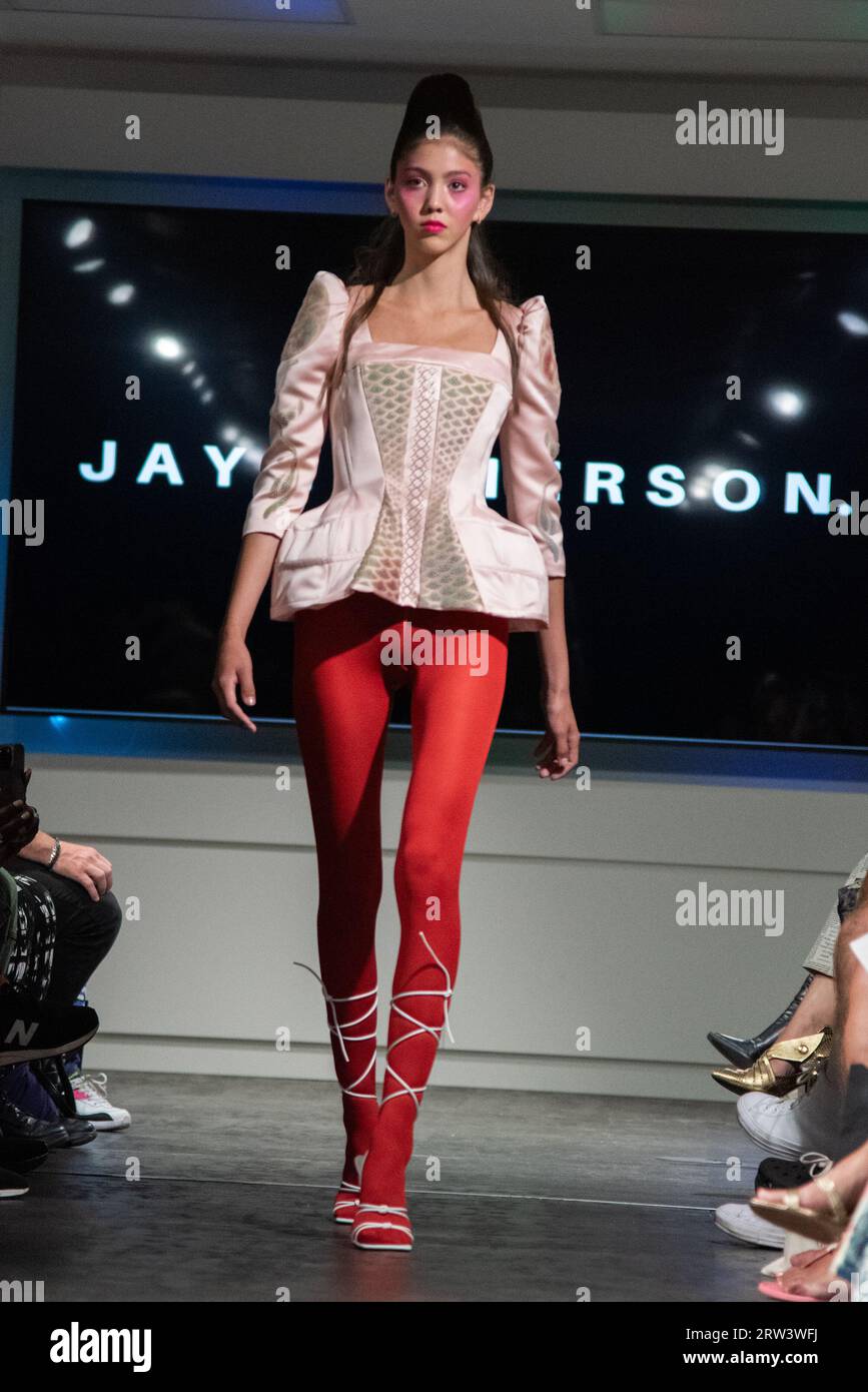 London, UK. 16th Sep, 2023. A model walks the runway at the Jayne ...