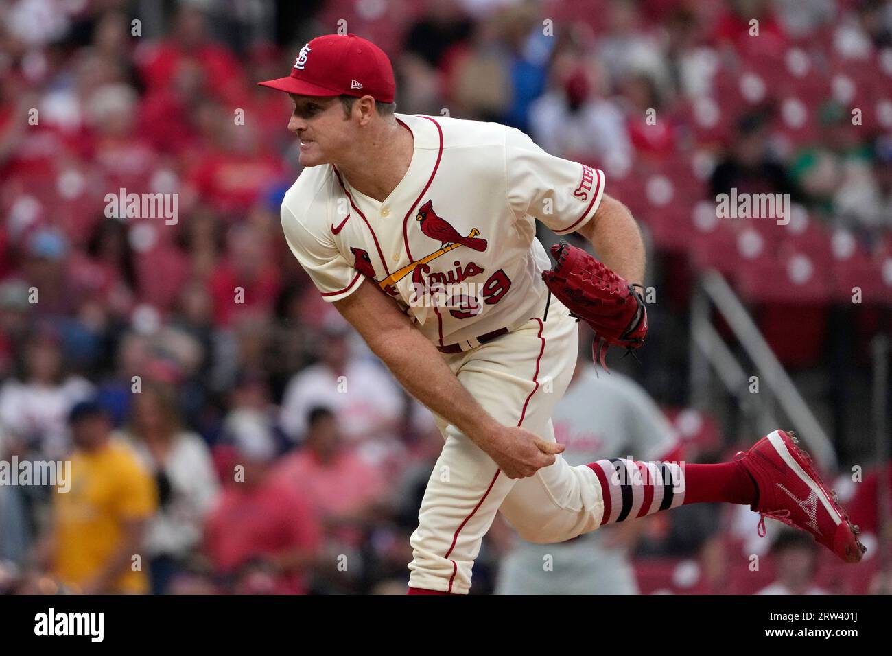 St. Louis Cardinals starting pitcher Miles Mikolas throws during the ...