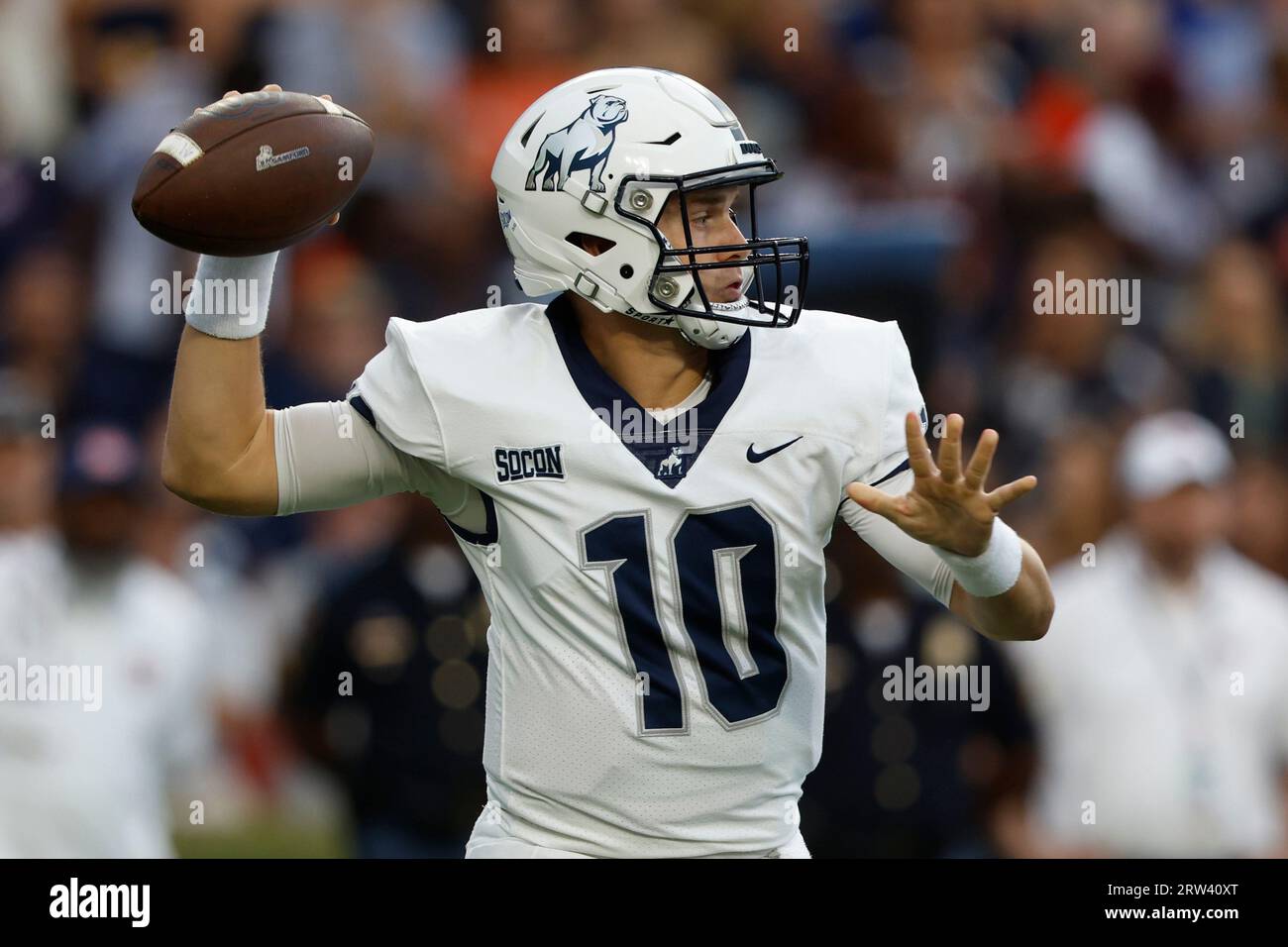 Samford quarterback Michael Hiers looks to throw a pass against Auburn ...
