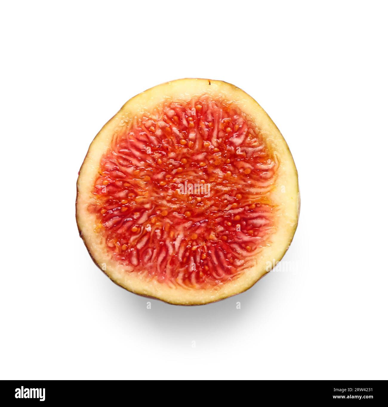 Slice of ripe fresh fig isolated on white background Stock Photo - Alamy