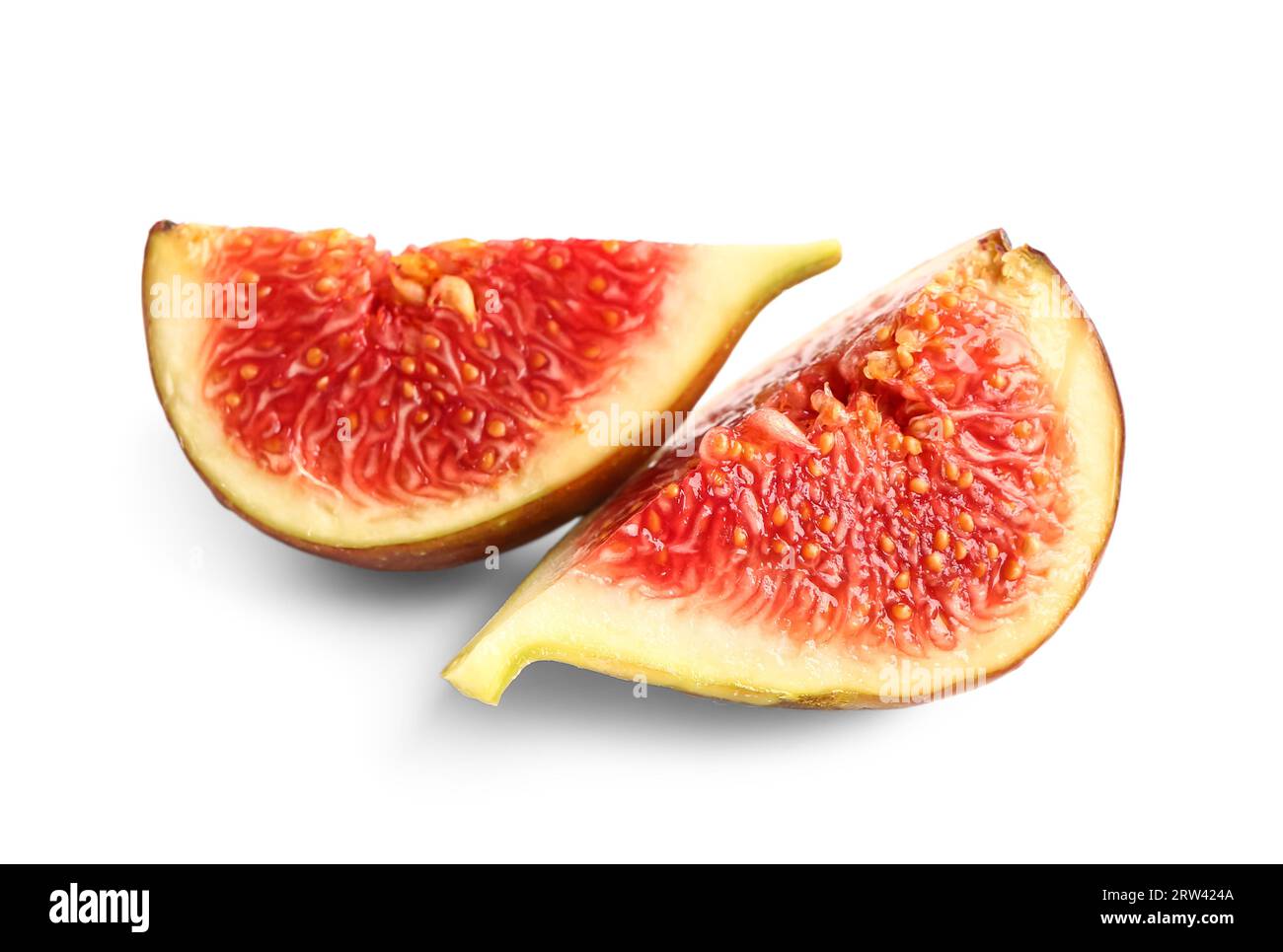 Slices of ripe fresh fig isolated on white background Stock Photo - Alamy