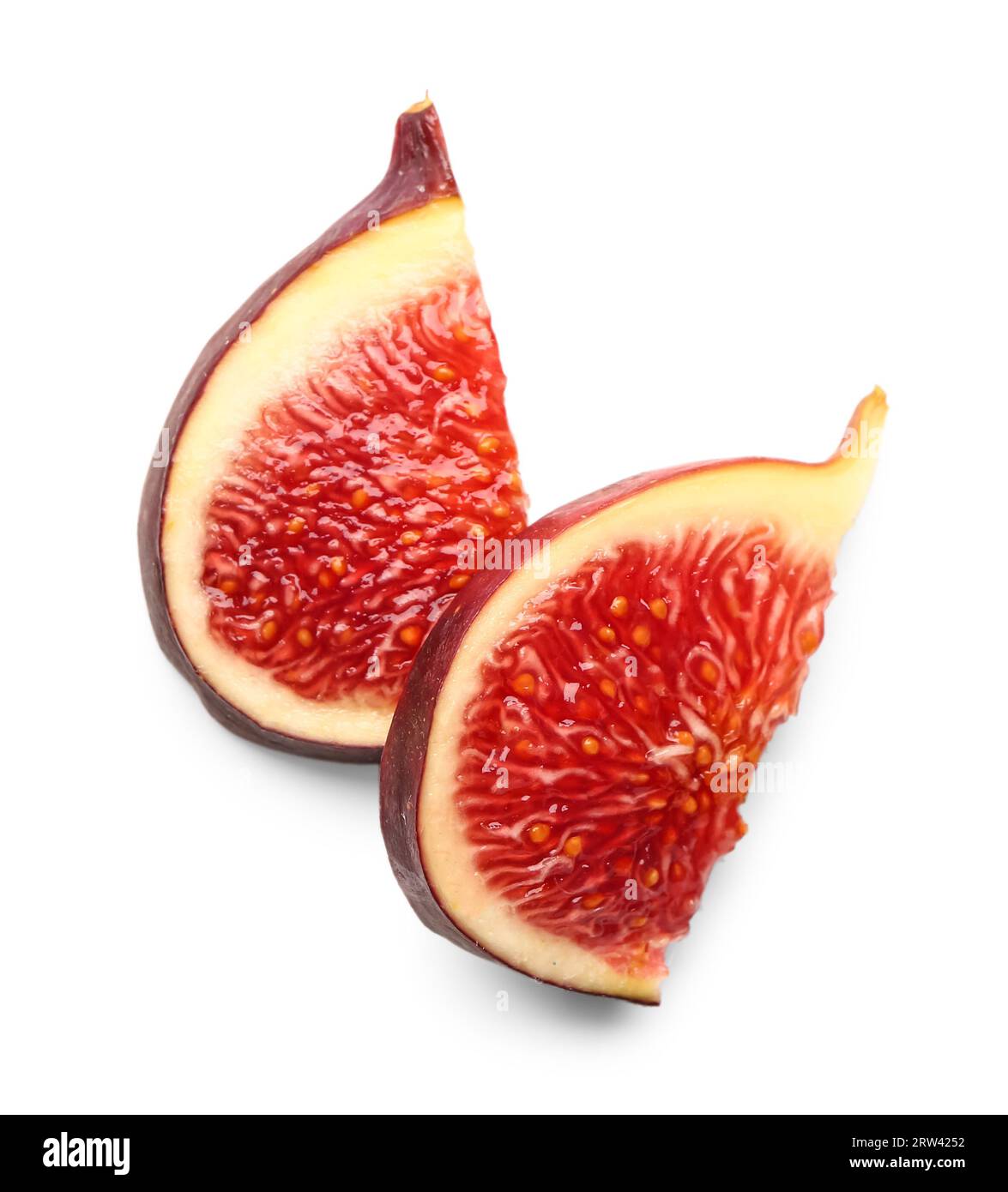 Slices of ripe fresh fig isolated on white background Stock Photo - Alamy