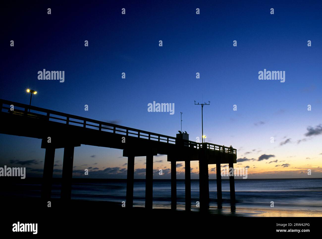 Jacksonville Beach Pier dawn, Jacksonville Beach, Florida Stock Photo ...