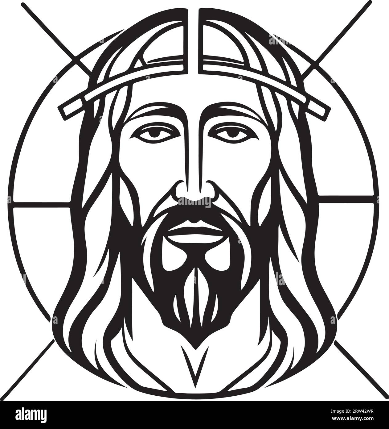 Beautiful lovely Jesus Christ emblem vector art Stock Vector Image ...