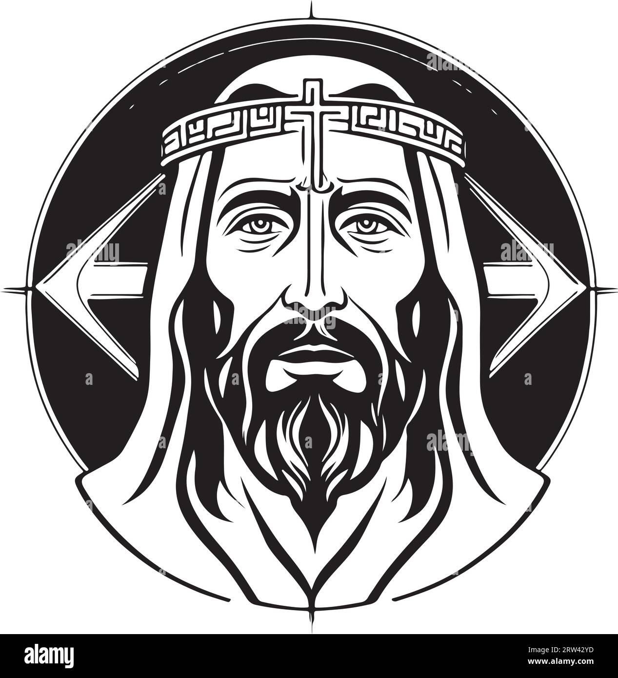 Fantastic lovely vector art Jesus Christ emblem Stock Vector Image & Art - Alamy