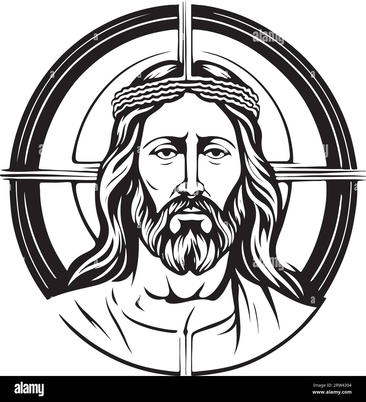 Great lovely vector art Jesus Christ emblem Stock Vector Image & Art ...