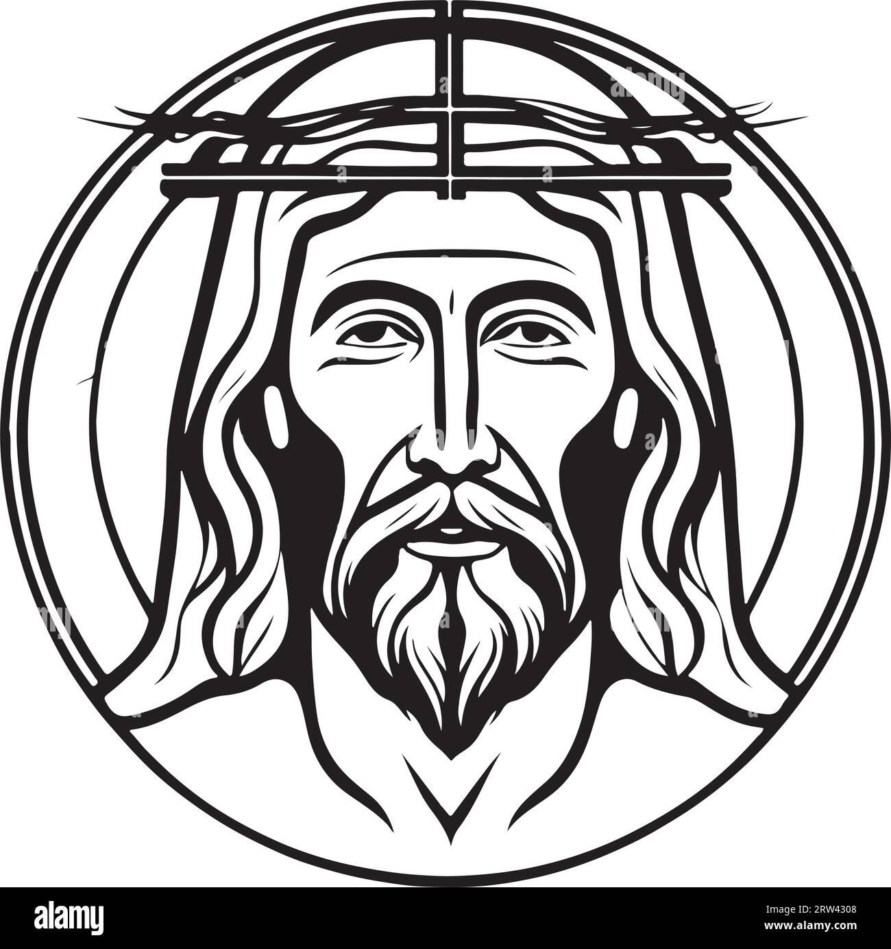 Super lovely vector art Jesus Christ emblem Stock Vector Image & Art ...