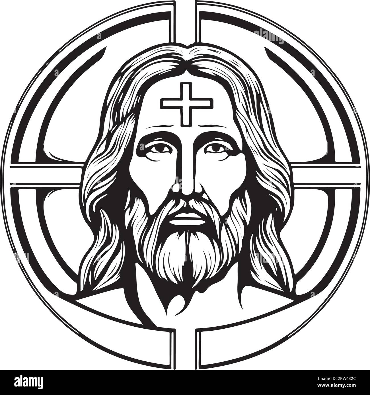 Pretty lovely vector art Jesus Christ emblem Stock Vector Image & Art ...