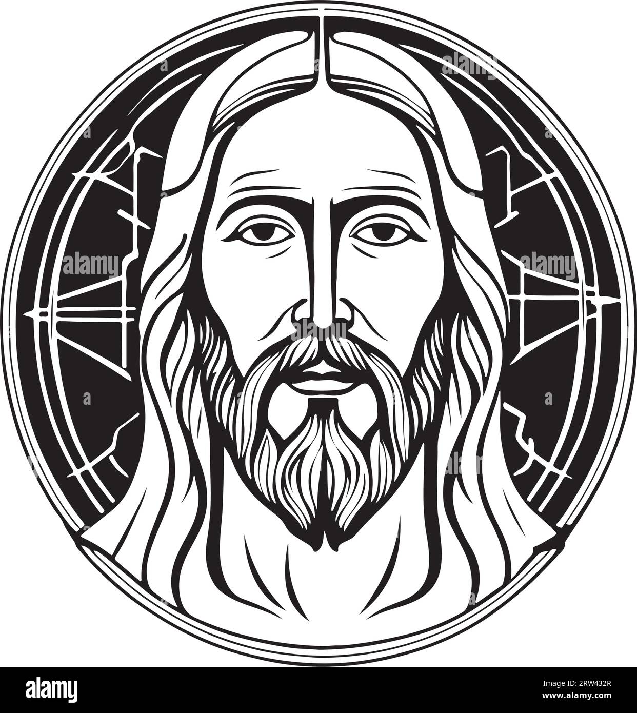 Gorgeous lovely vector art Jesus Christ emblem Stock Vector Image & Art ...
