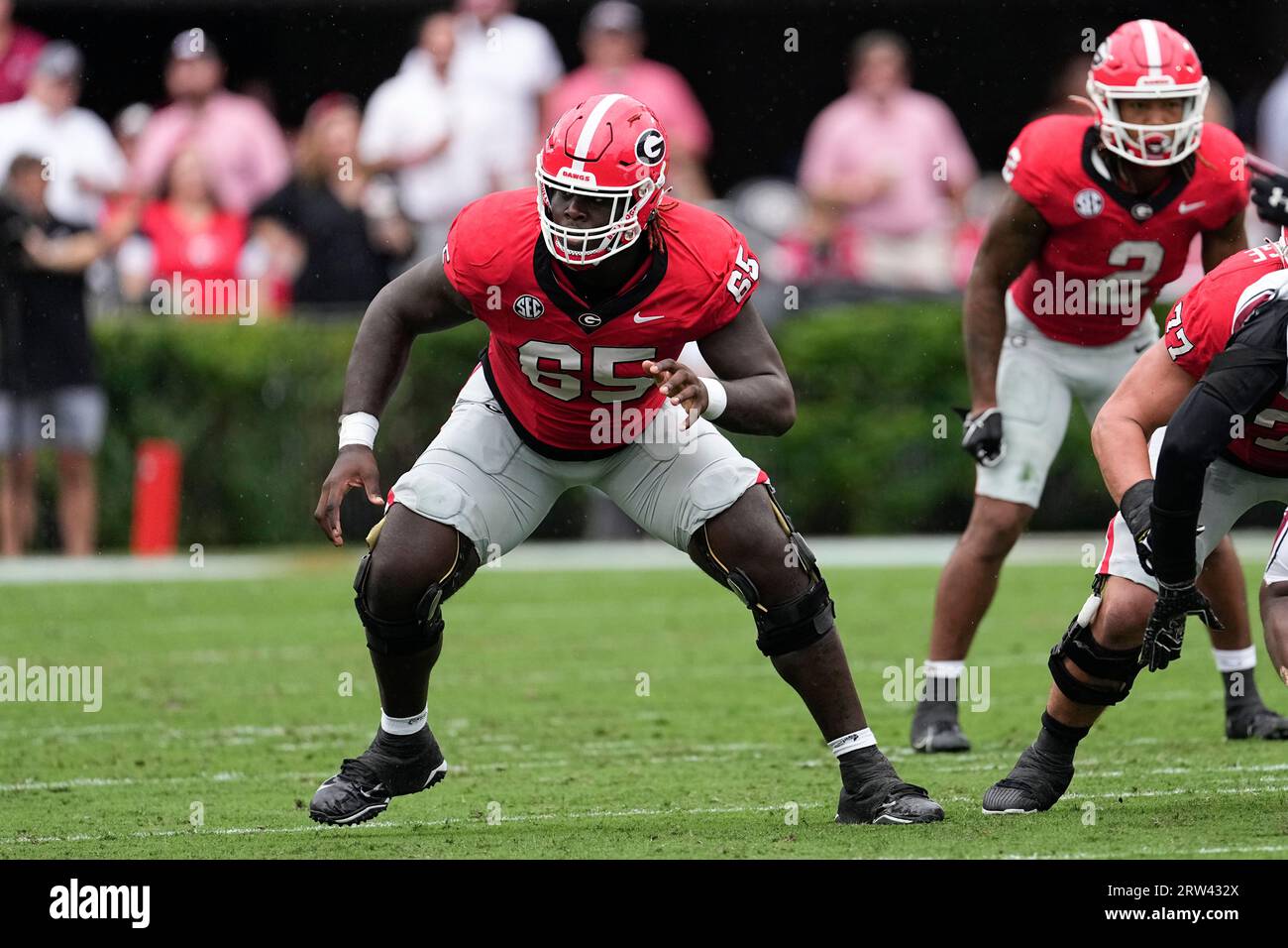 Georgia offensive lineman Amarius Mims (65) is shown aginst SOuth ...