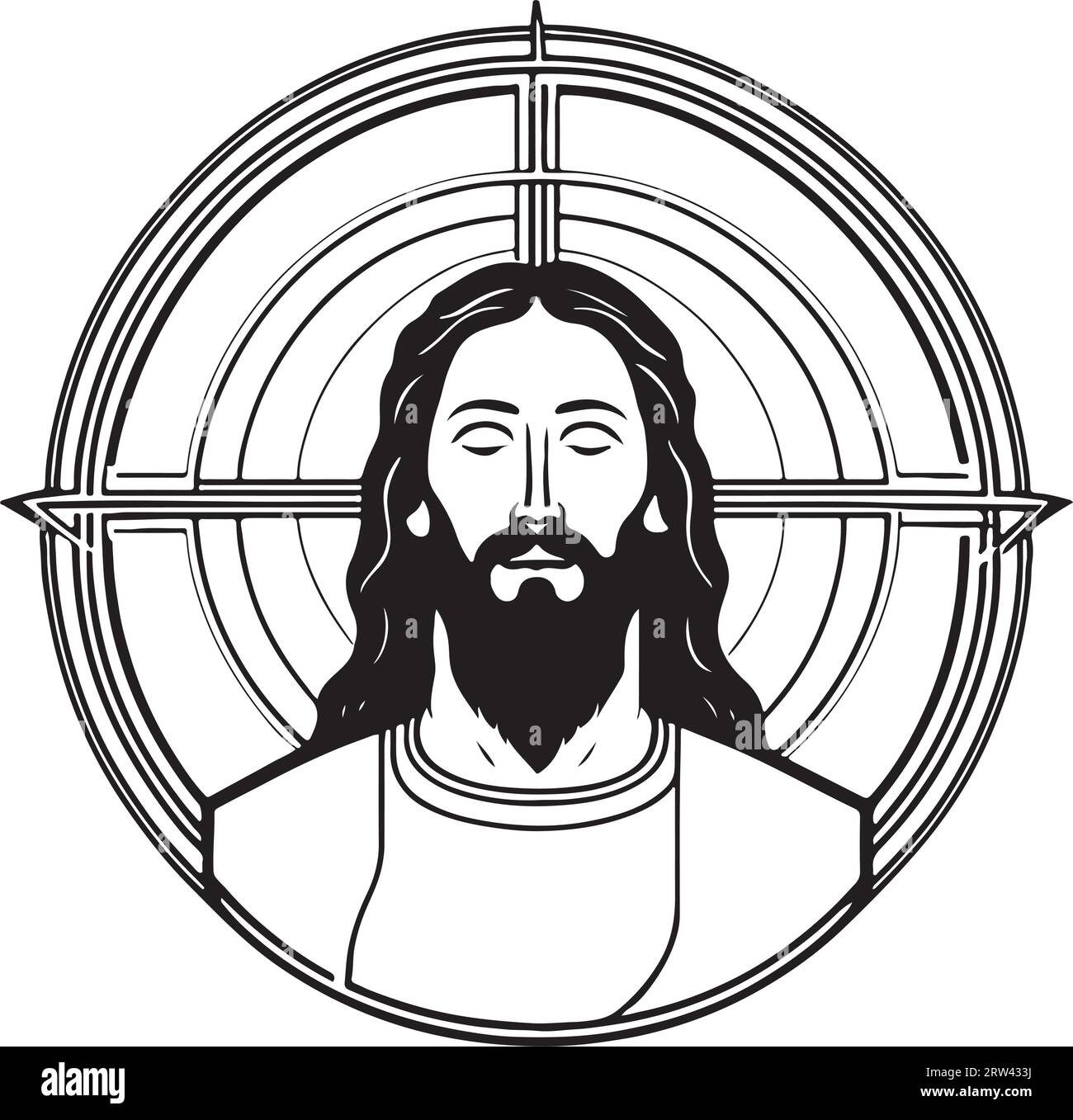 Jesus Black And White Clipart