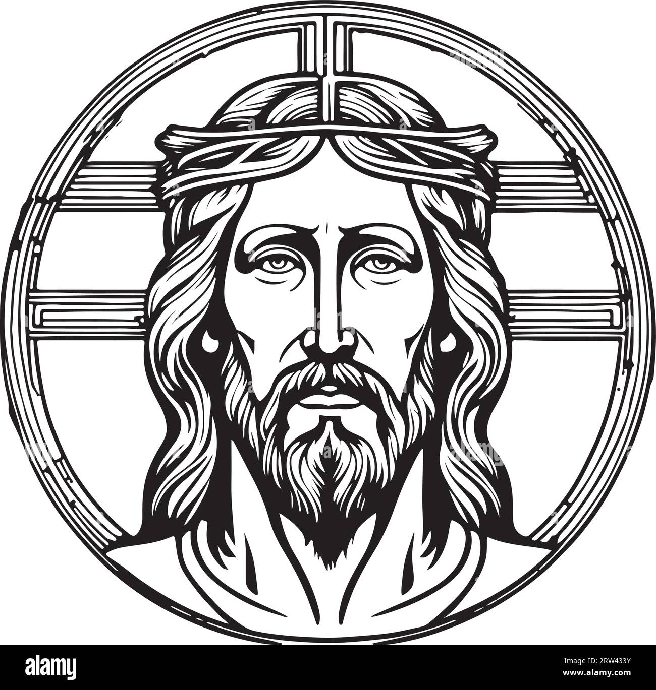 Beautiful lovely vector art Jesus Christ emblem Stock Vector Image ...